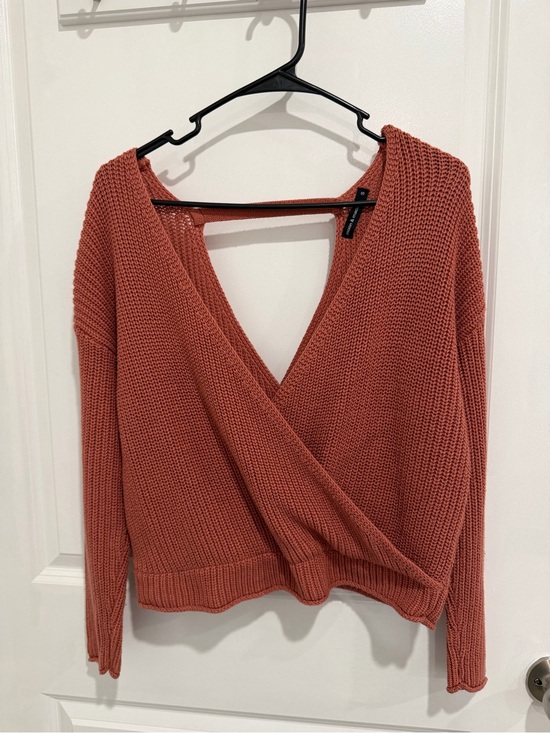 moon & madison | Sweaters | Moon Madison Rust Wrap Vneck Knit Sweater ...